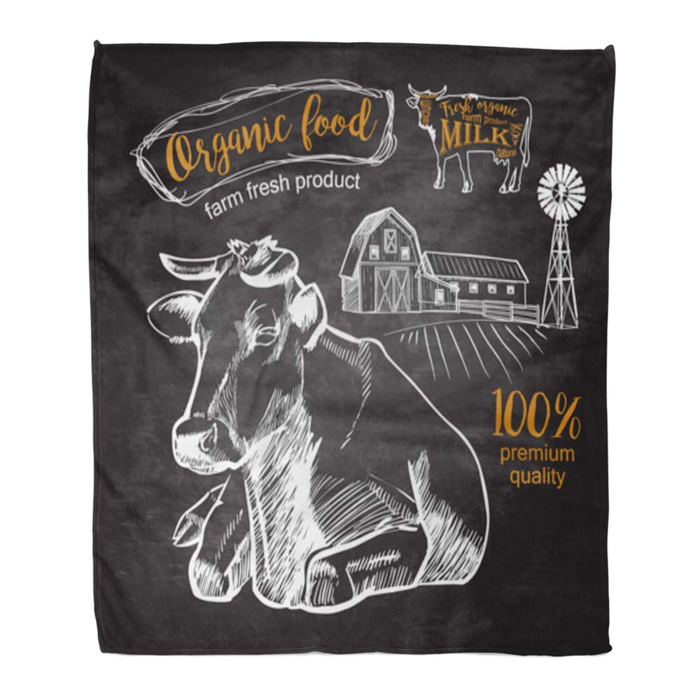 ASHLEIGH Throw Blanket Warm Cozy Print Flannel Cow Lying on Pasture ...