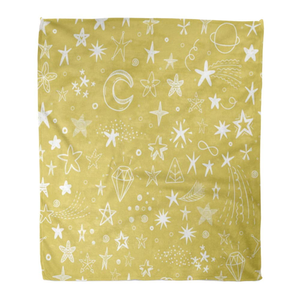 ASHLEIGH Throw Blanket Warm Cozy Print Flannel Drawing Cute with Doodle ...