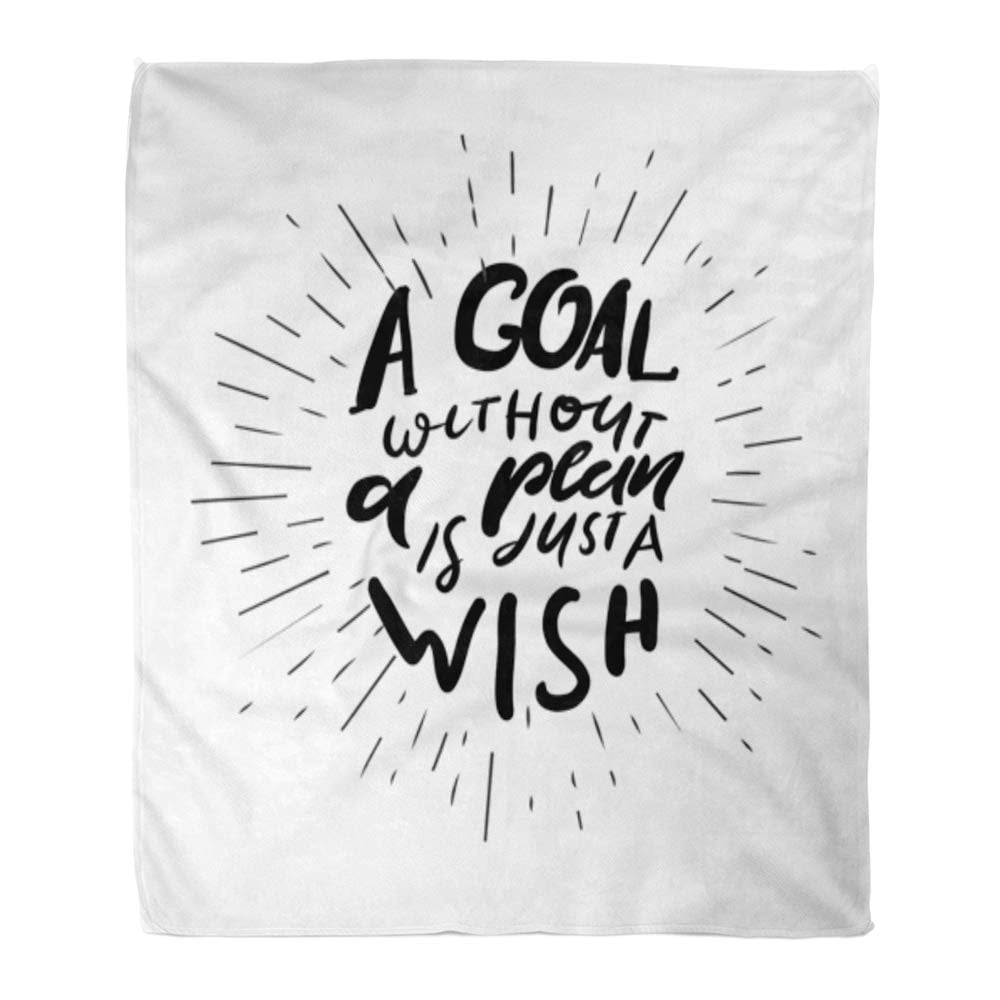 ASHLEIGH Throw Blanket Warm Cozy Print Flannel Goal Without Plan is ...