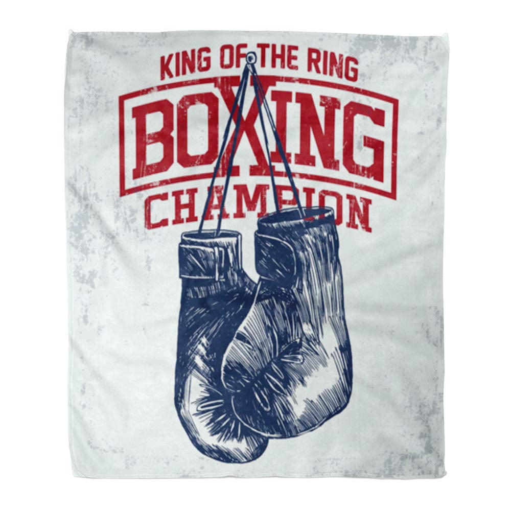 ASHLEIGH Throw Blanket Warm Cozy Print Flannel Gym Vintage Boxing ...