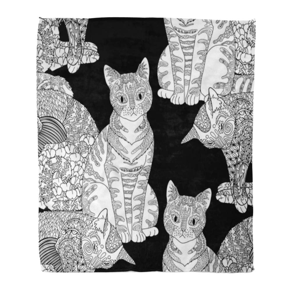 ASHLEIGH Throw Blanket Warm Cozy Print Flannel High Detail Pets in ...