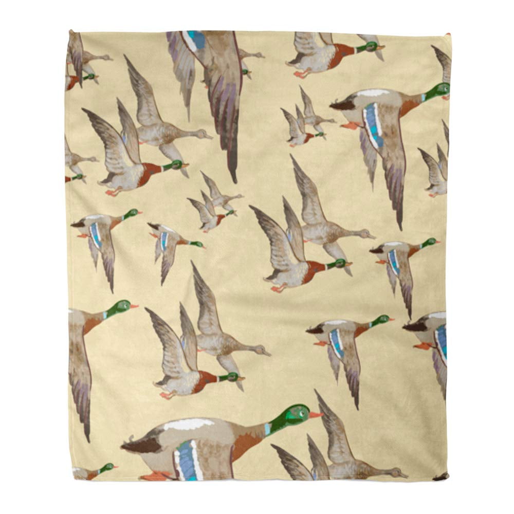 ASHLEIGH Throw Blanket Warm Cozy Print Flannel Hunting Flying Wild ...