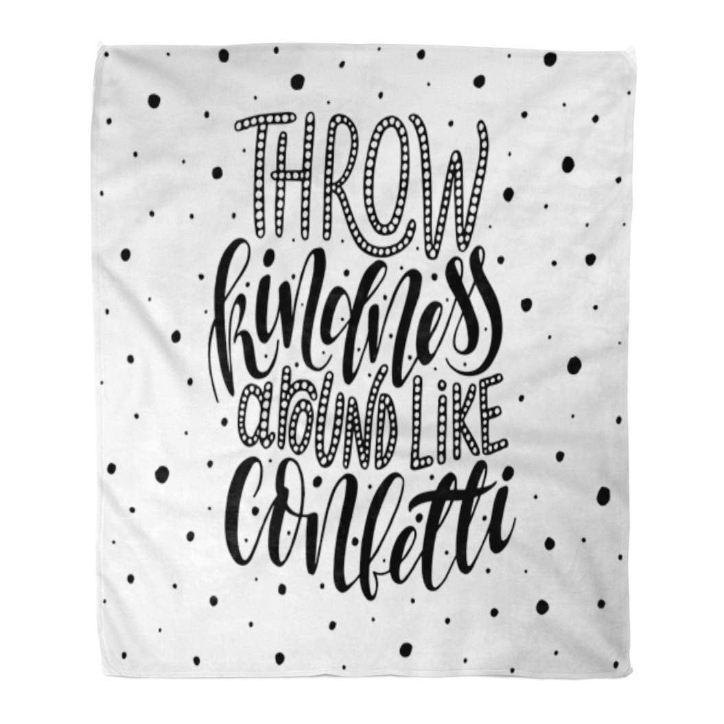 ASHLEIGH Throw Blanket Warm Cozy Print Flannel Throw Kindness Around ...