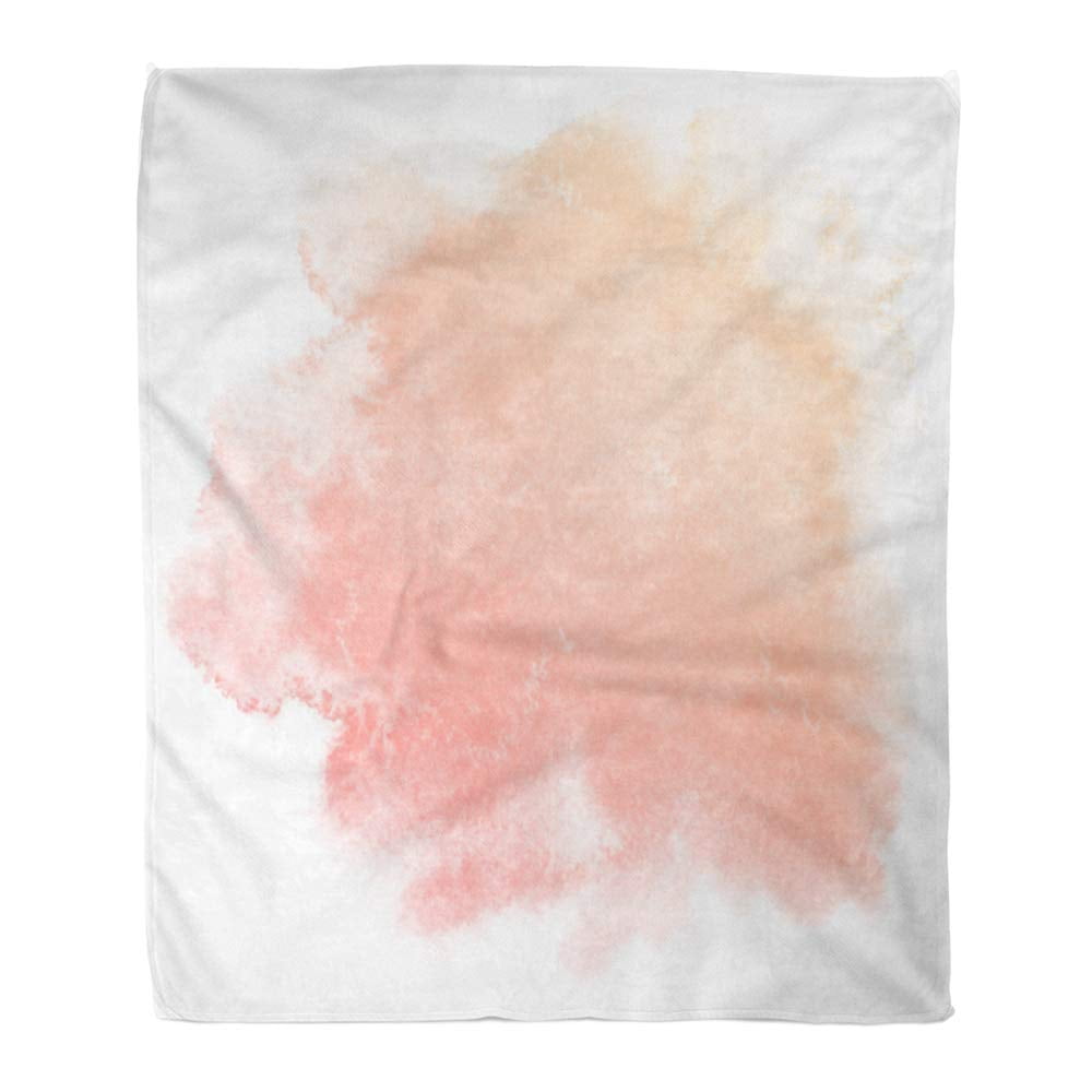 ASHLEIGH Throw Blanket Warm Cozy Print Flannel Pink Paint Abstract ...
