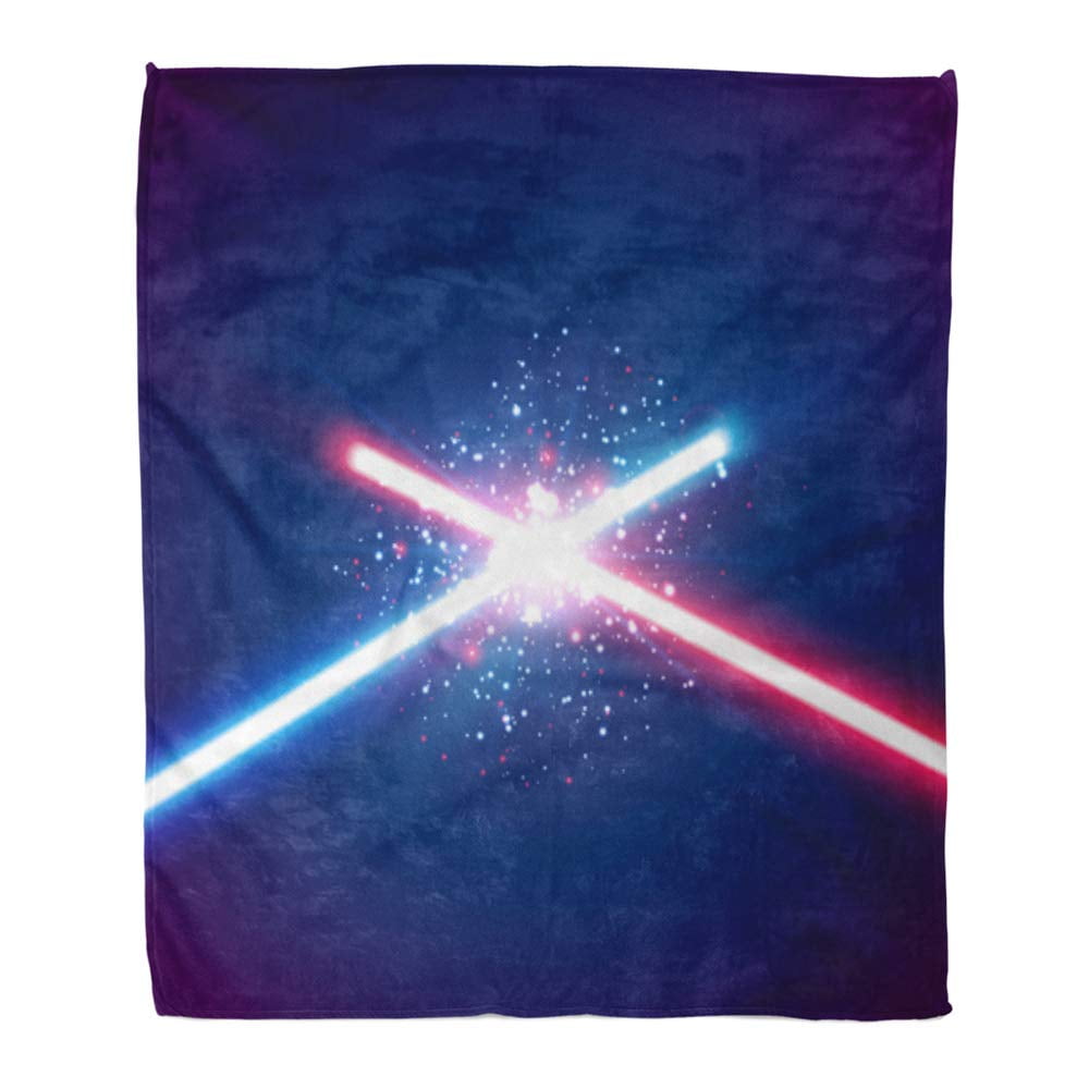 ASHLEIGH Throw Blanket Warm Cozy Print Flannel Two Crossed Light Swords ...