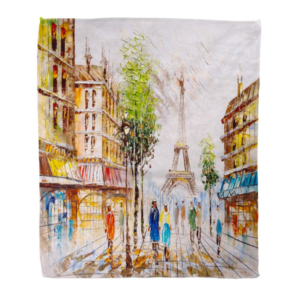 ASHLEIGH Throw Blanket Warm Cozy Print Flannel Watercolor Abstract Oil ...