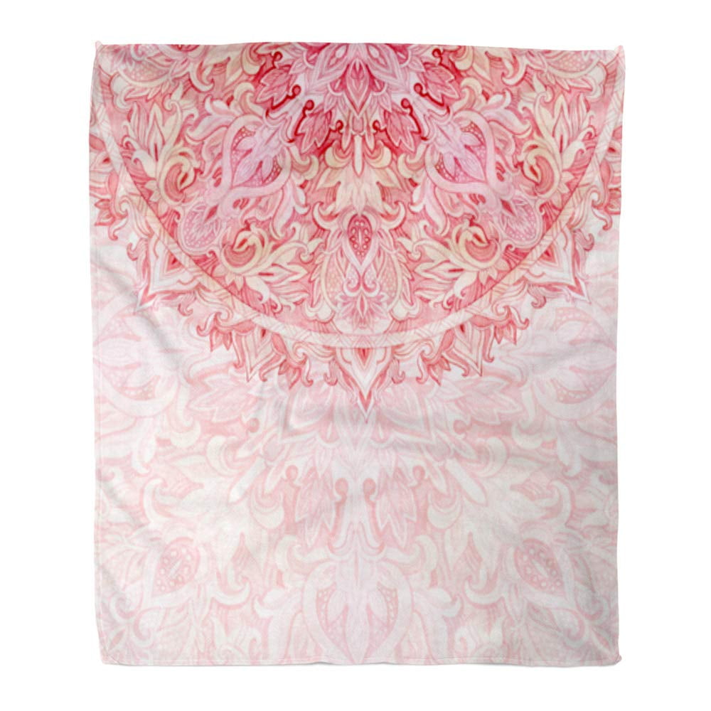 ASHLEIGH Throw Blanket Warm Cozy Print Flannel Watercolor Mandala ...