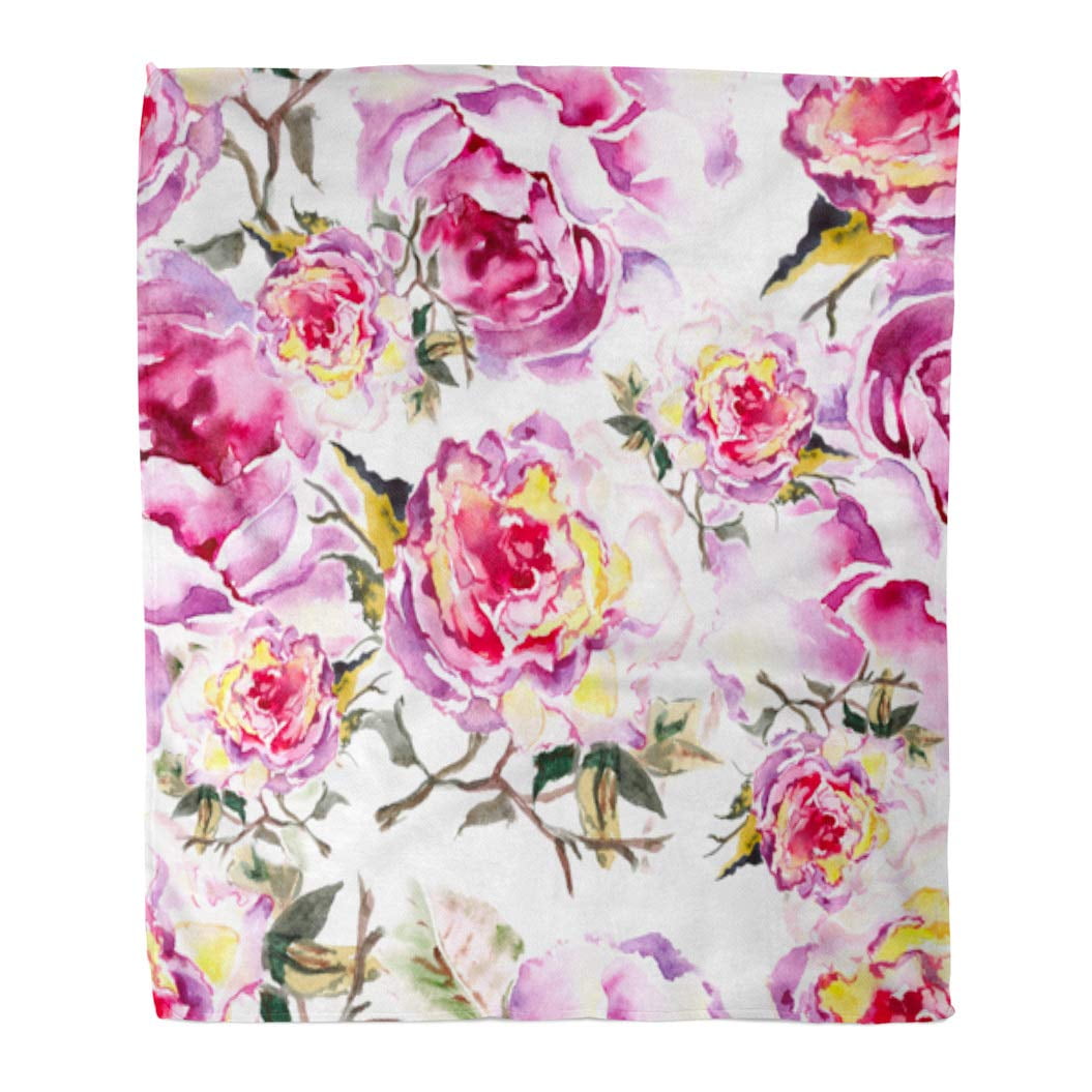 ASHLEIGH Throw Blanket Warm Cozy Print Flannel Watercolor Paintings ...