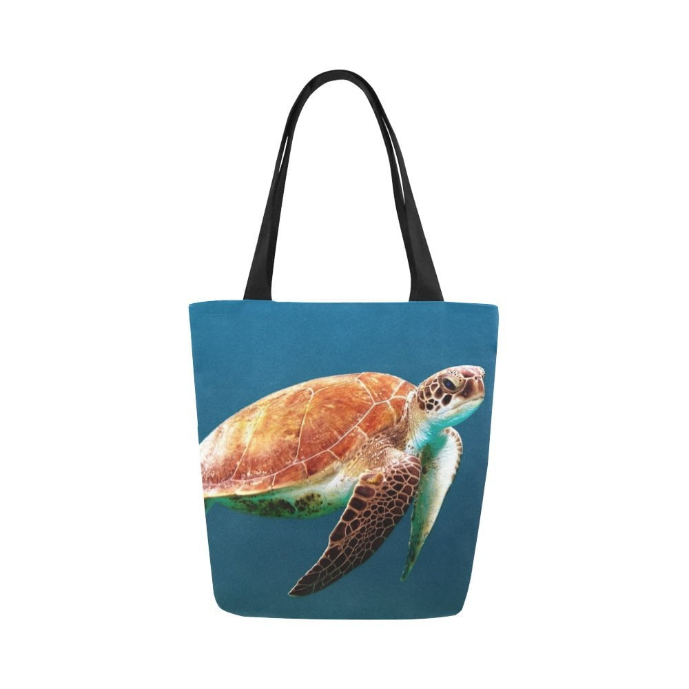ASHLEIGH Turtle Canvas Tote Bag Reusable Collapsible Durable Grocery ...