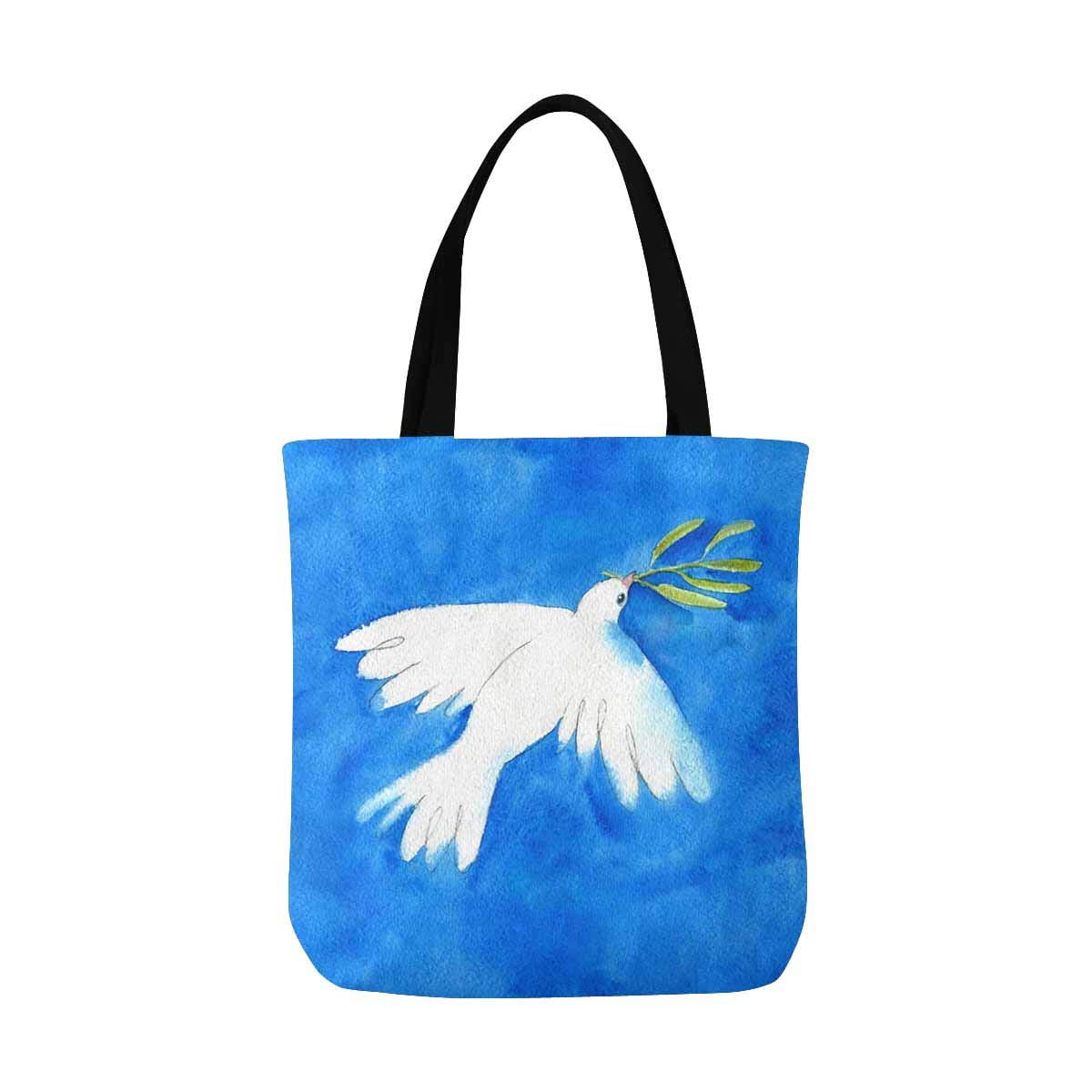 ASHLEIGH White Dove with Green Branch Flying in the Sky Canvas Tote ...