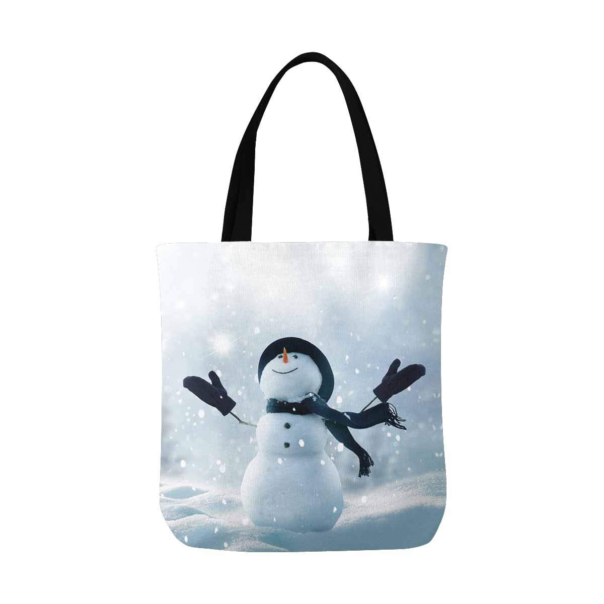 ASHLEIGH Winter Christmas Landscape with Happy Snowman Standing Canvas ...
