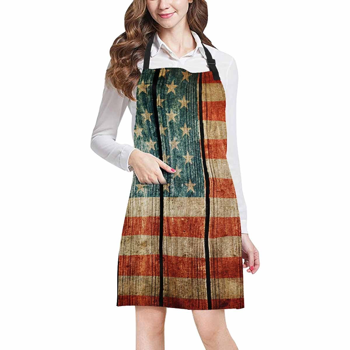 ASHLEIGH Wood USA Flag Vintage American Flag Chef Aprons Professional ...