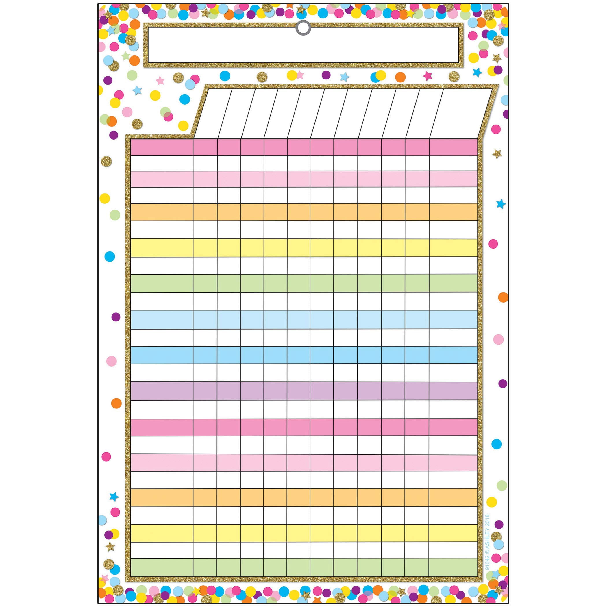 ASHLEY Incentive Charts, Confetti, 13" x 19", Erasable, with Grommet ...