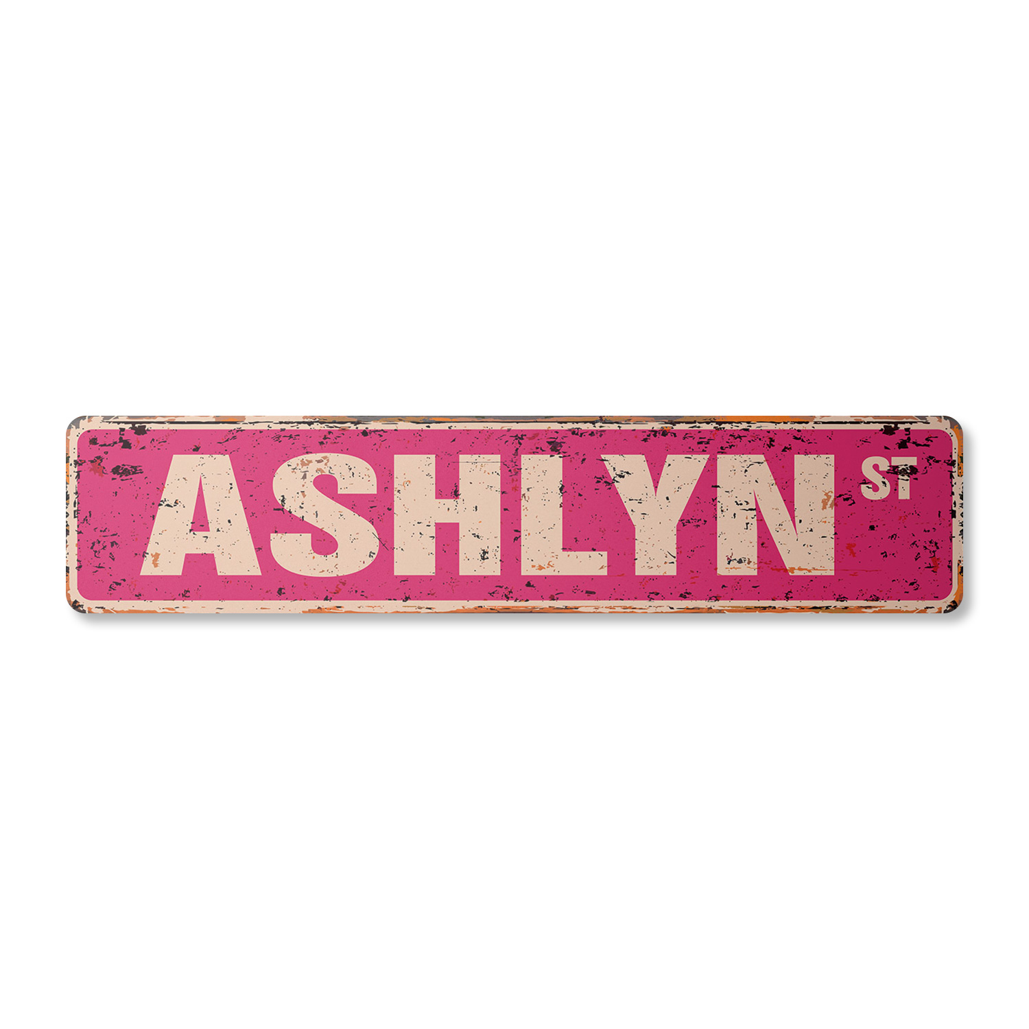 ASHLYN Vintage Plastic Street Sign Childrens Name Room Sign | Indoor ...