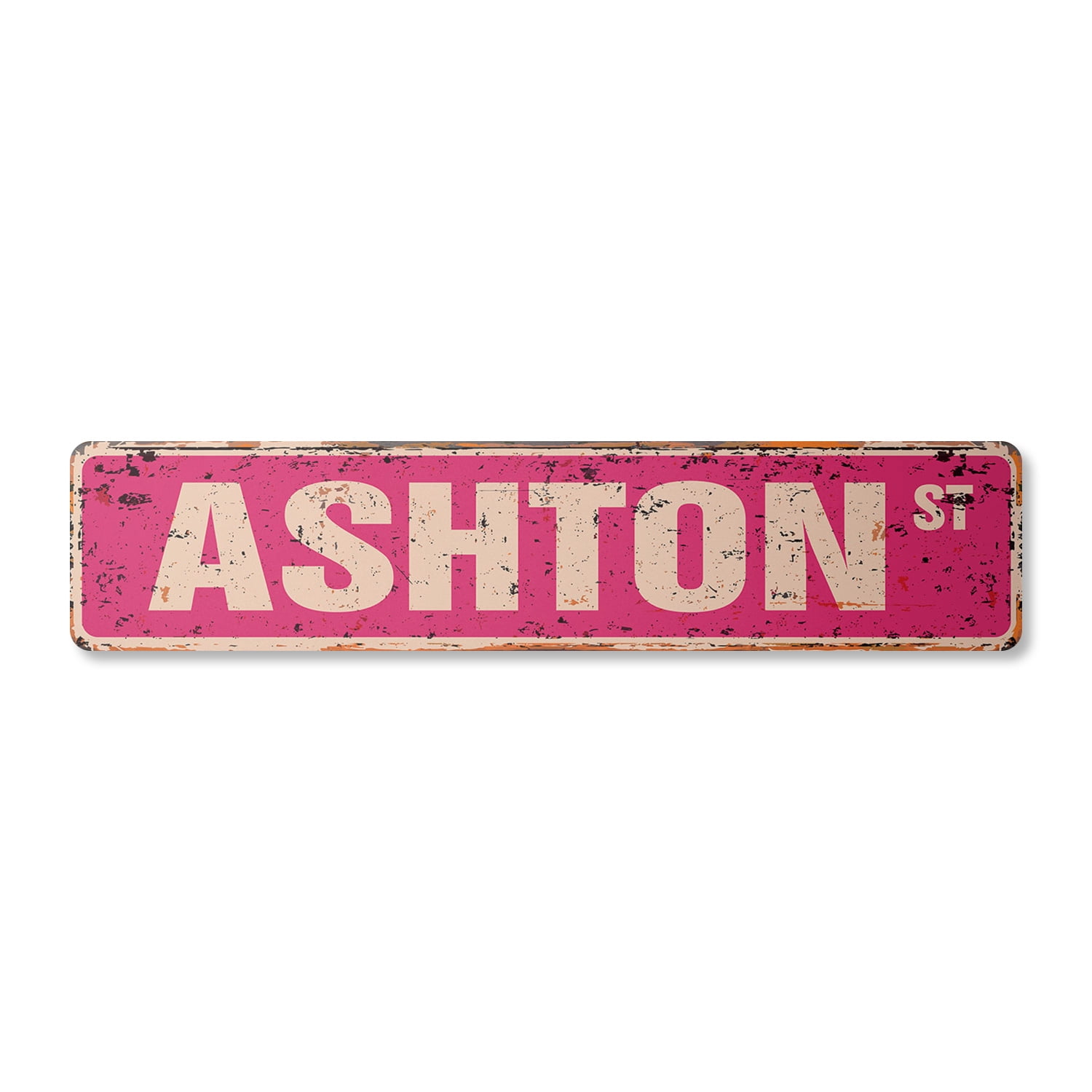 ASHTON Vintage Plastic Street Sign Childrens Name Room Sign | Indoor ...