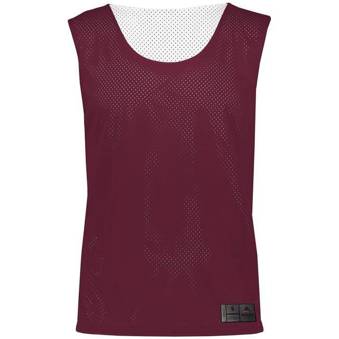 ASI 9717.380.S Adult Mesh Reversible Pinnie Top, Maroon & White - Small ...