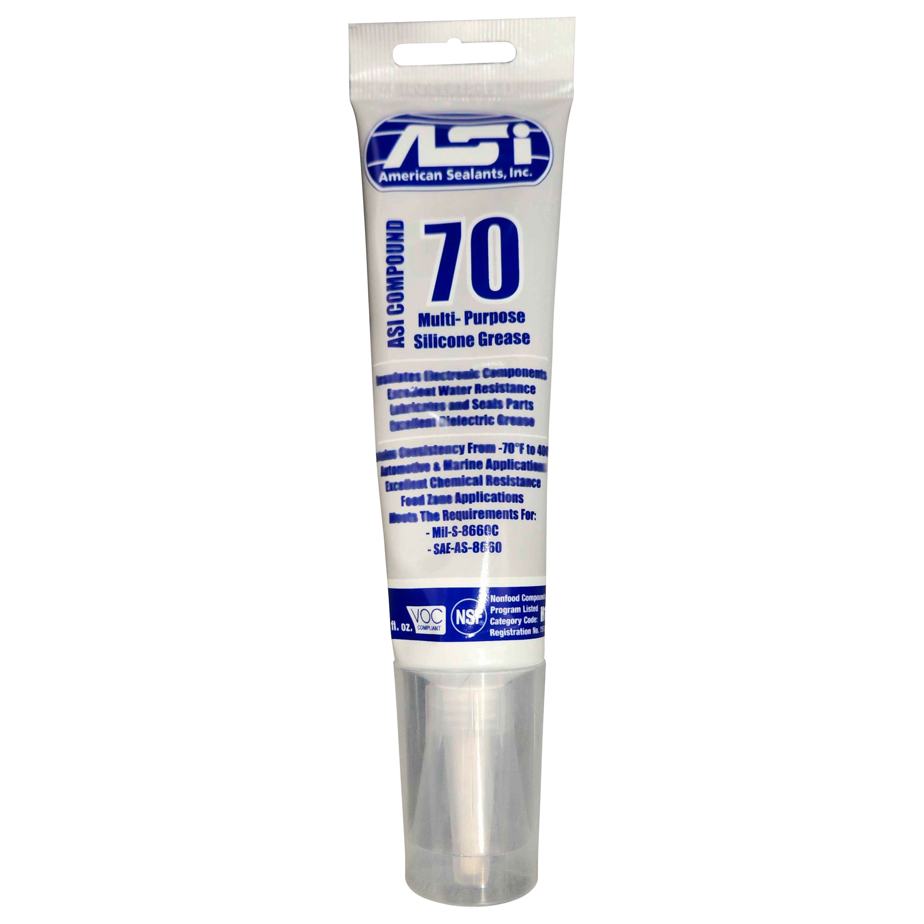 ASI Compound 70 MULTI-PURPOSE SILICONE GREASE White 2.8 Oz - Walmart.com
