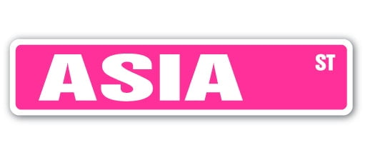ASIA Street Sign Childrens Name Room Sign | Indoor/Outdoor | 18" Wide ...