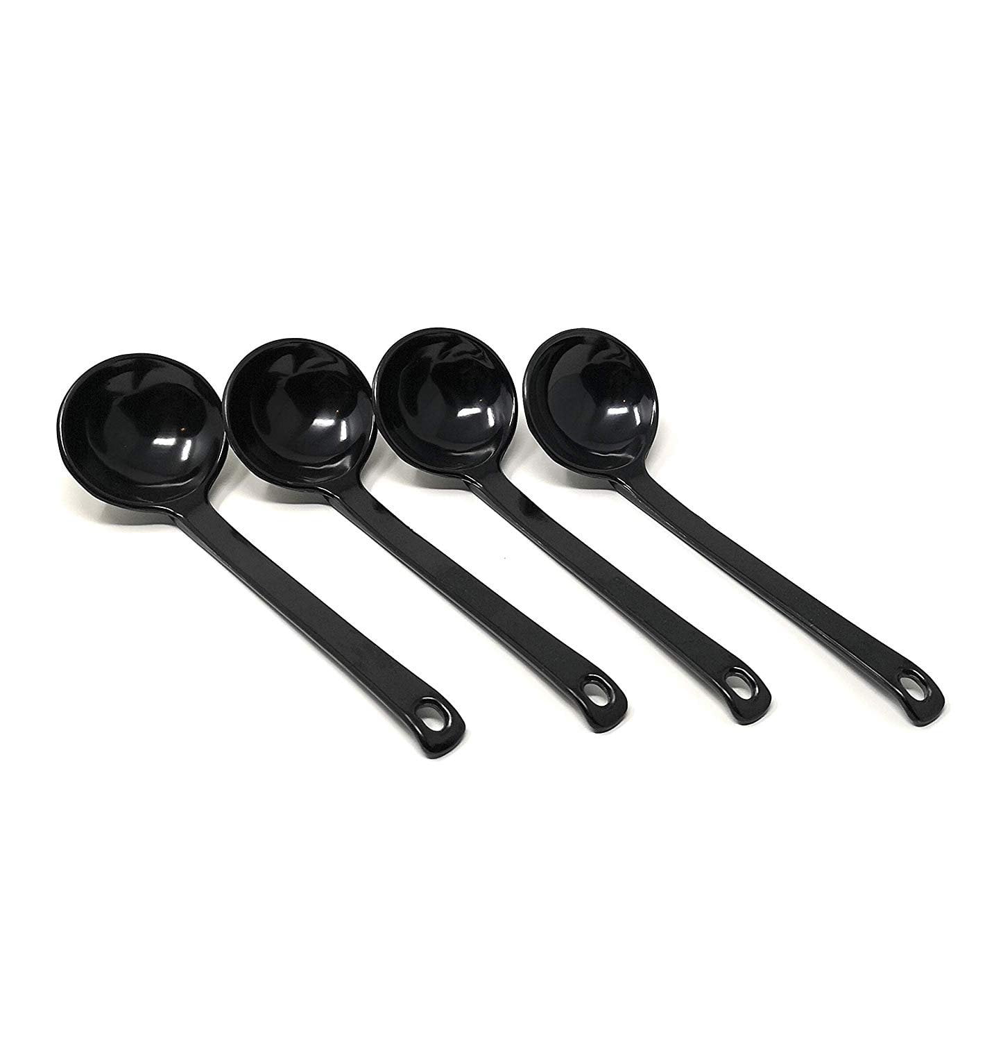 ASIAN HOME Black Melamine Japanese Long Handle Spoons for Ramen, Soup ...