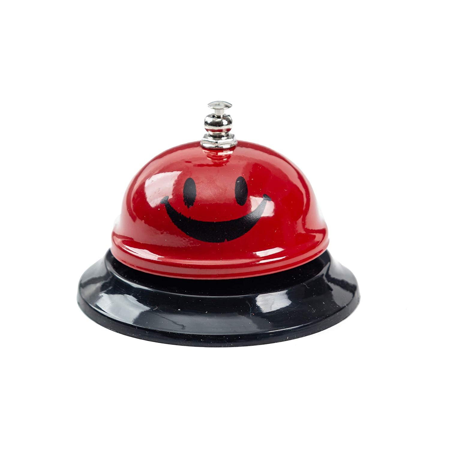 ASIAN HOME Call Bell, 3.35 Inch Diameter, Metal Bell, Red Smiley Face ...