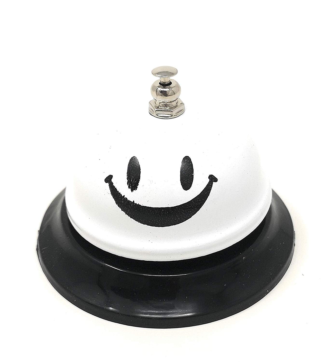 ASIAN HOME Call Bell, 3.35 Inch Diameter, Metal Bell, White Smiley Face ...