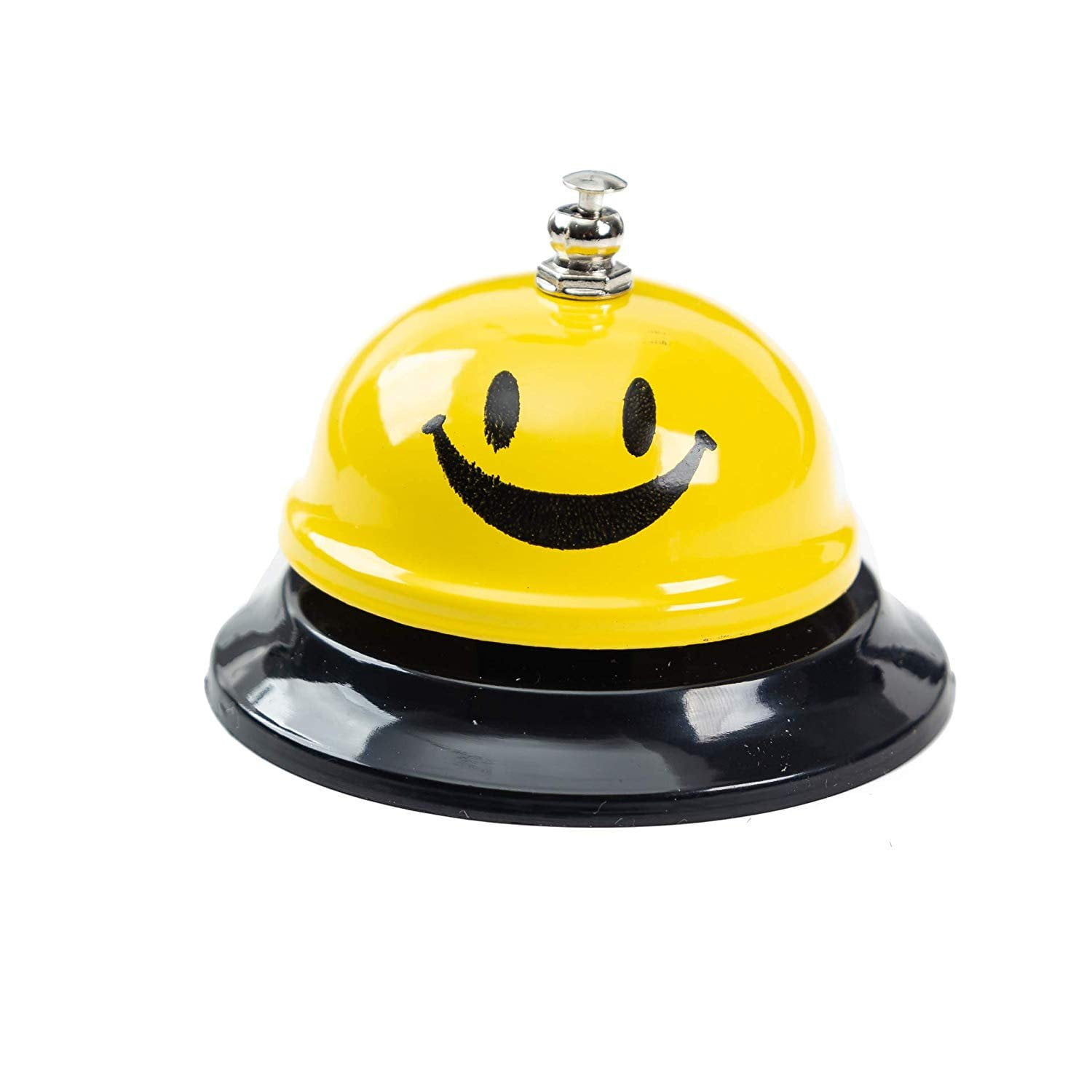 ASIAN HOME Call Bell, 3.35 Inch Diameter, Metal Bell, Yellow Smiley ...
