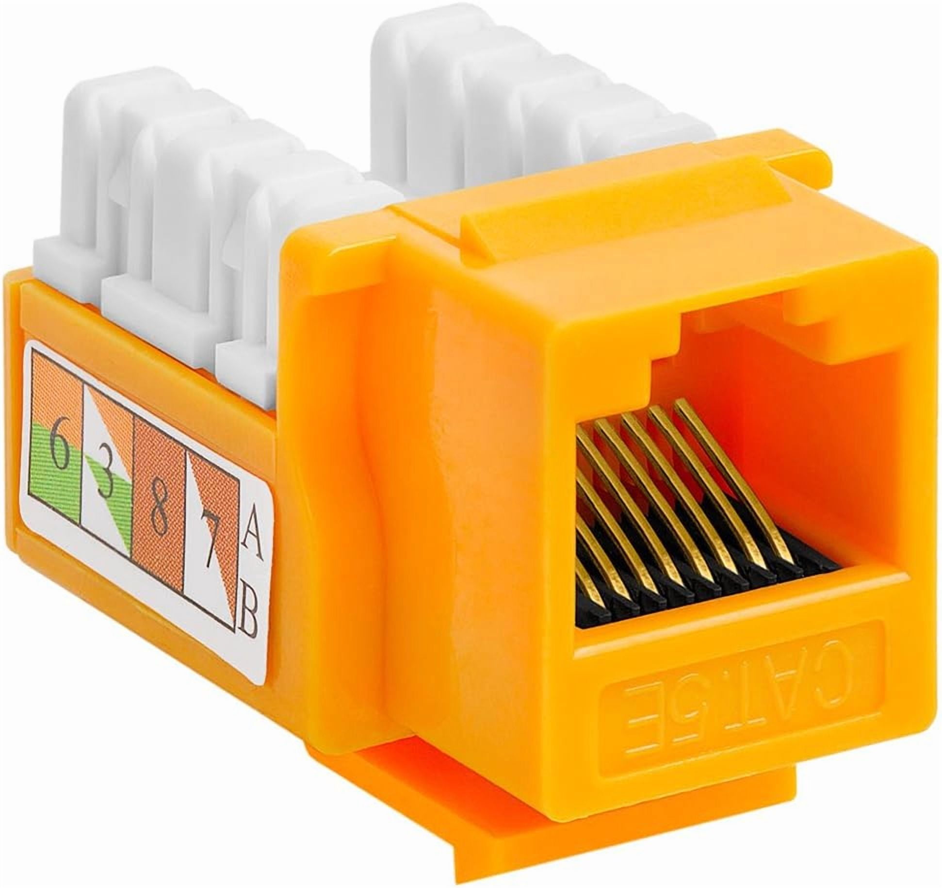 ASIASN-- 10 Pack Cat5e Keystone Jack Insert Punch Down RJ45 Connectors ...