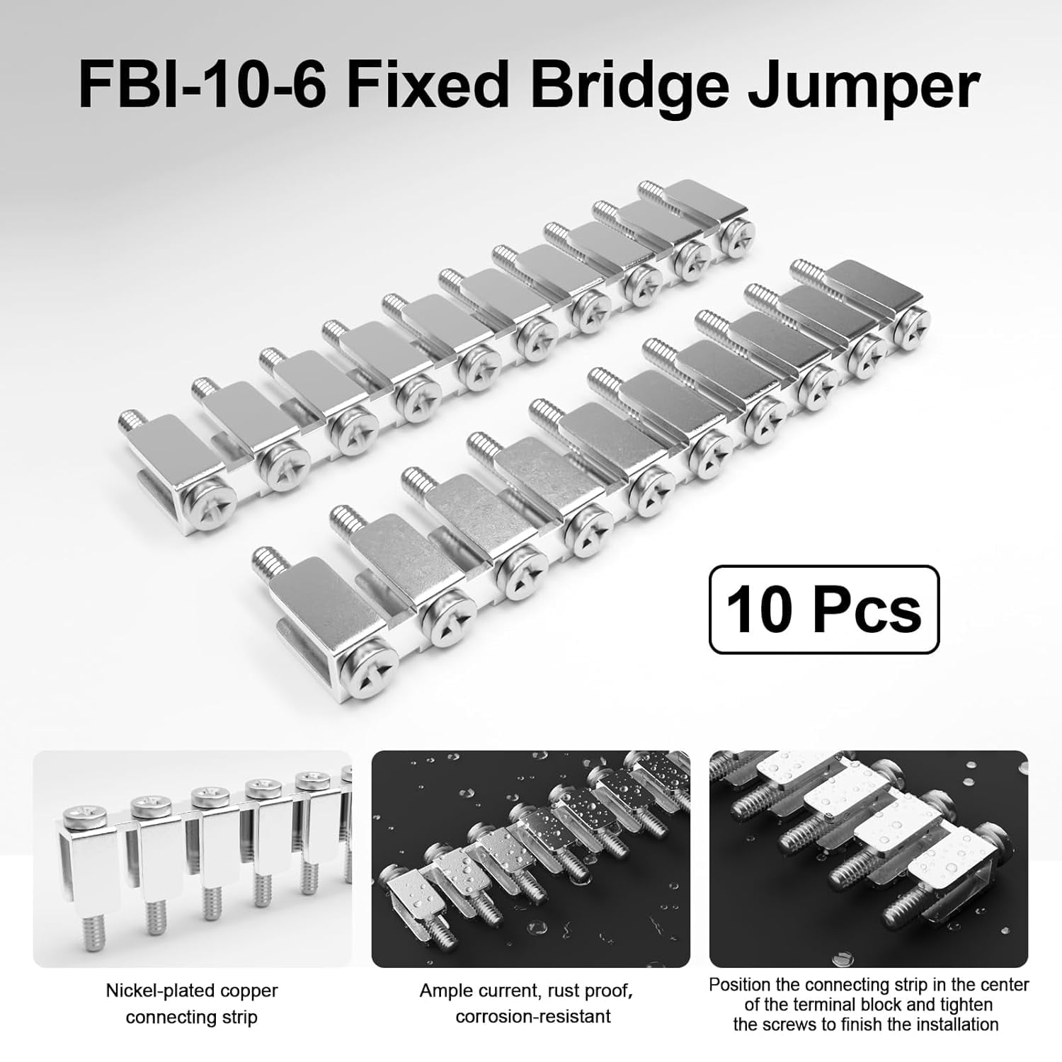 ASIASN-10 Pcs Fixed Bridge Jumper, FBI-10-6 Fixed Bridge Connectors for ...
