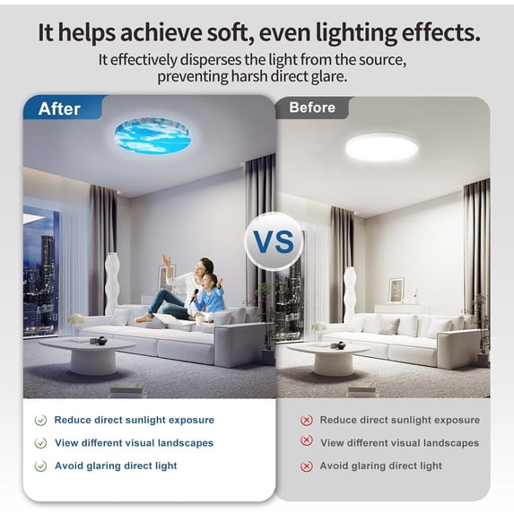 ASIASN-12" Ceiling Light Cover, 4 Pcs Flush Mount Light Fixture Cover ...