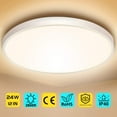 ASIASN-12 Inch LED Flush Mount Ceiling Light Fixture, 2800K Warm White ...