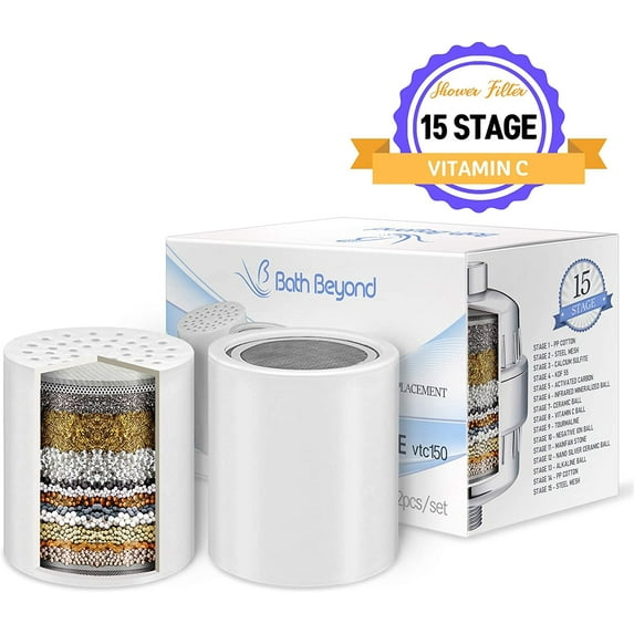 ASIASN-15-Stage Shower Filter Replacement Cartridge (Pack of 2) Shower ...