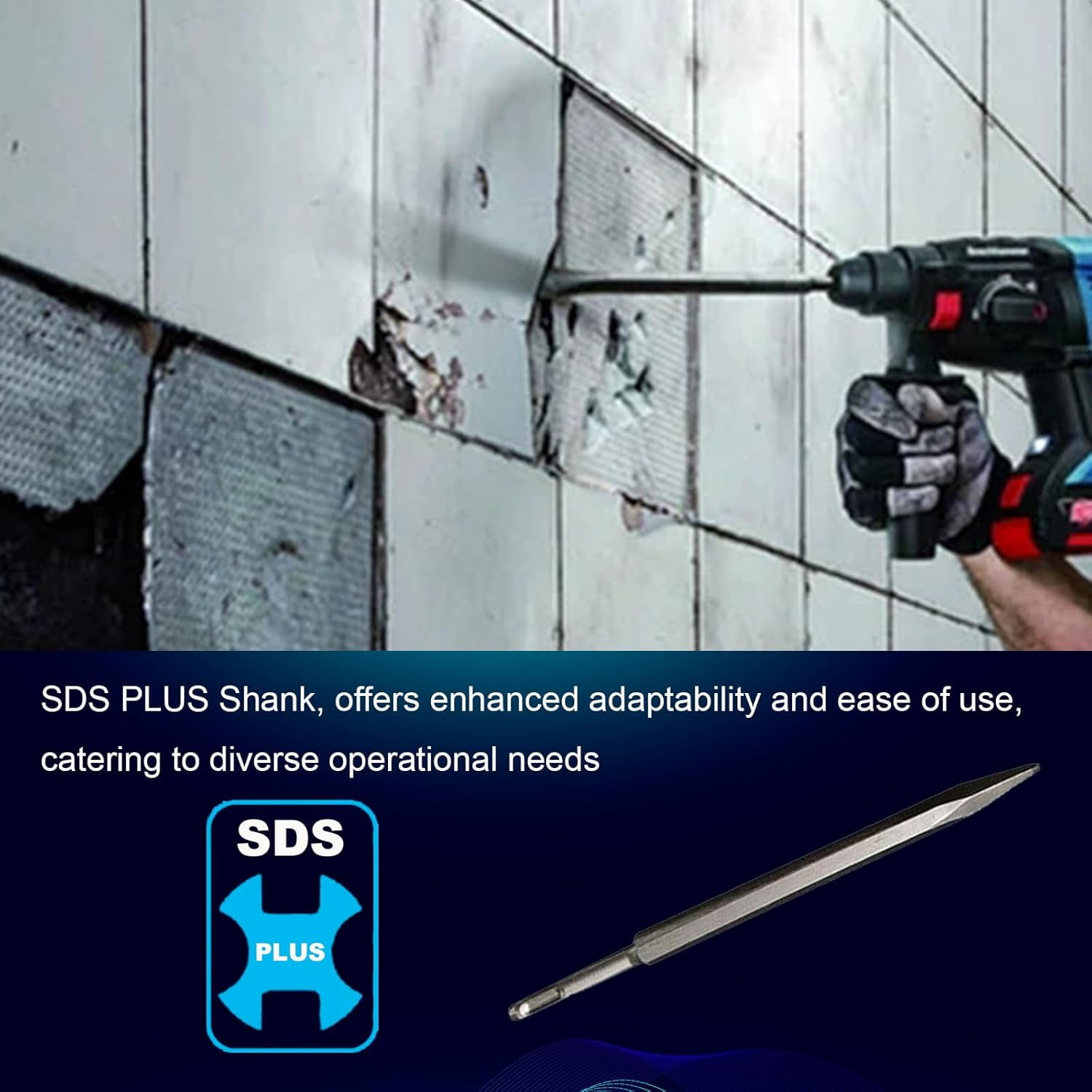ASIASN-16-Inch SDS Plus Chisel, Point Chisel with Sds Plus Shank Ideal ...