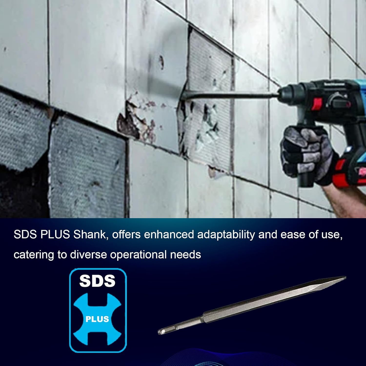 ASIASN-18-Inch SDS Plus Point Chisel, Ideal for Concrete Demolition ...