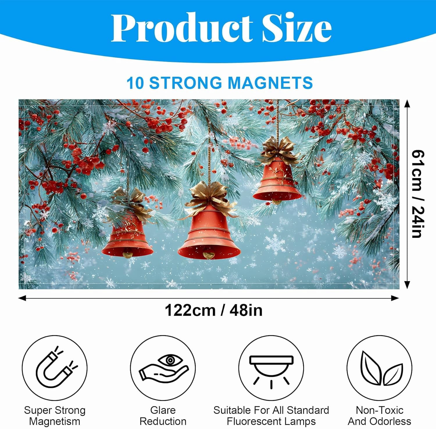 ASIASN-2 Pack Fluorescent Light Covers- 4 x 2 Feet Magnetic Ceiling ...