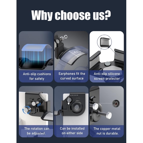 ASIASN-2-Pack Monitor Stand for Headphones and Headsets, Clamp-On ...