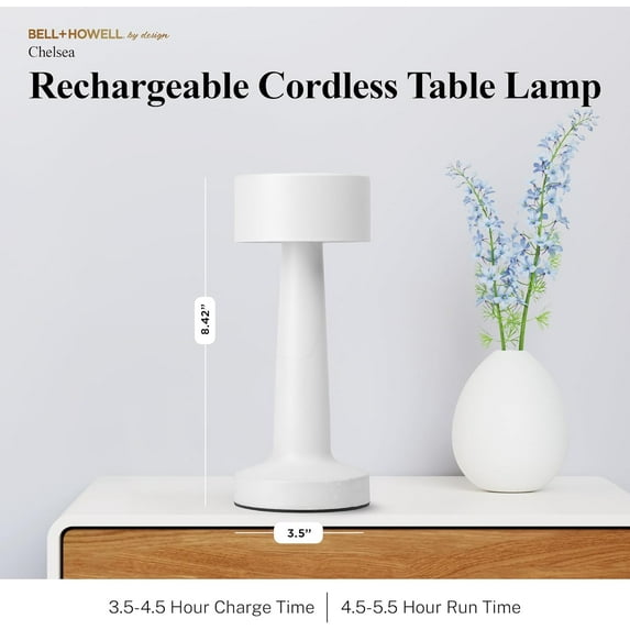 ASIASN-2 Pk Elegant Cordless Table Lamp, LED Wireless Lamp for Bedroom ...