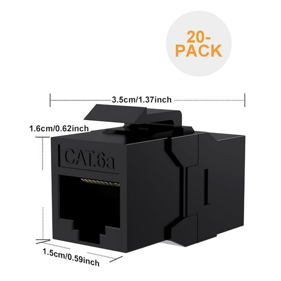 ASIASN-20 Pack CAT6A RJ45 Keystone Couplers, Ethernet Keystone Jack ...