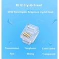 ASIASN-200 Pack RJ12 6P6C Plug, Transparent Telephone Jack Flat Cable ...
