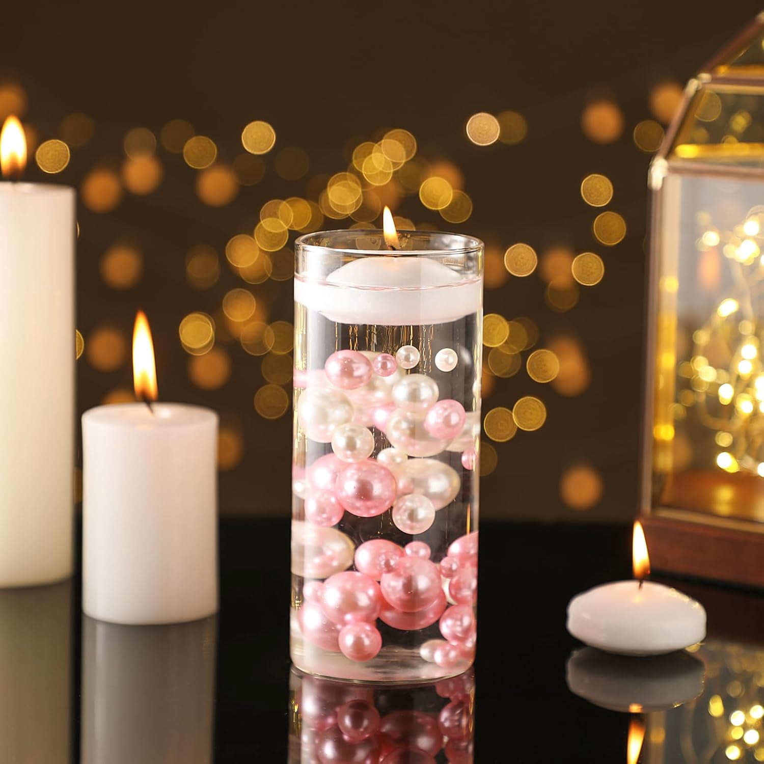 ASIASN-200 Pcs Floating Pearls and 6 Pcs Floating Candles NO Hole ...