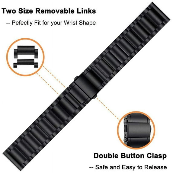 ASIASN-22mm Metal Watch Band Compatible for Fossil Gen 6/5E 44mm Men's ...