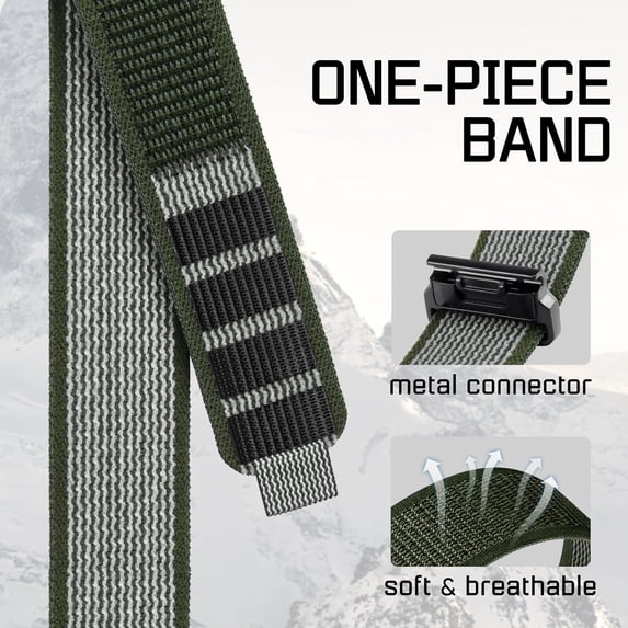 ASIASN-22mm Quickfit Nylon Loop Compatible with Garmin Fenix 7 6 5 ...