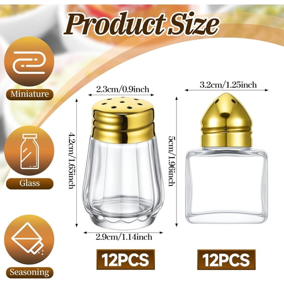 ASIASN-24 Pcs Mini Salt and Pepper Shakers Cube Shape Mini Salt and ...