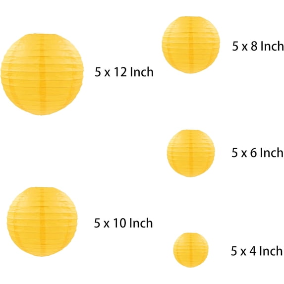 ASIASN-25 Pack Paper Lanterns, Sizes of 4", 6", 8", 10", 12", Hanging ...