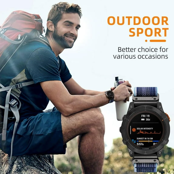 ASIASN-26mm Nylon Bands Compatible with Garmin Fenix 8 51mm/Fenix 7X ...