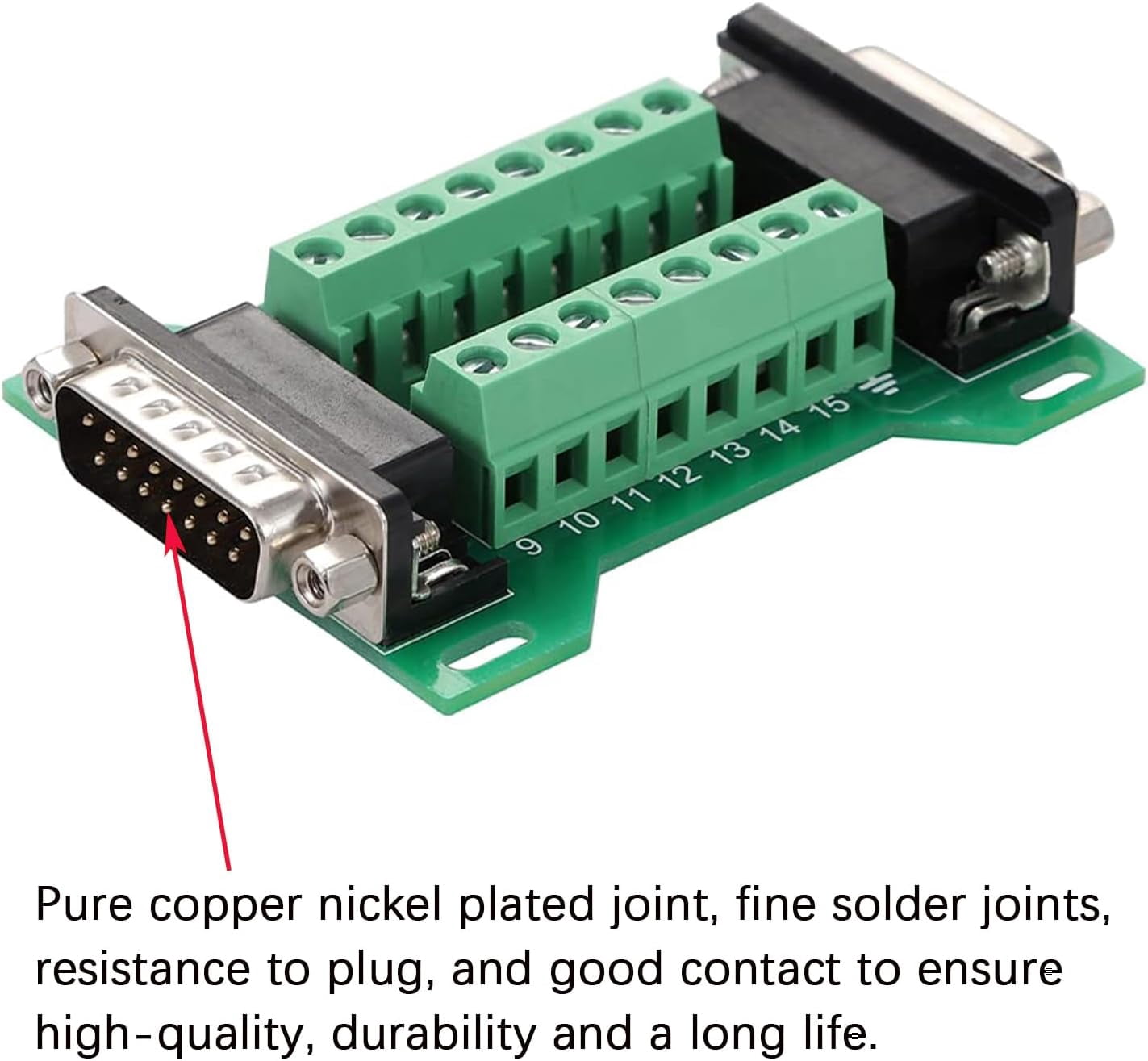 ASIASN-2PCS DB15 Male Female Connector in One Breakout Board, DB15 ...