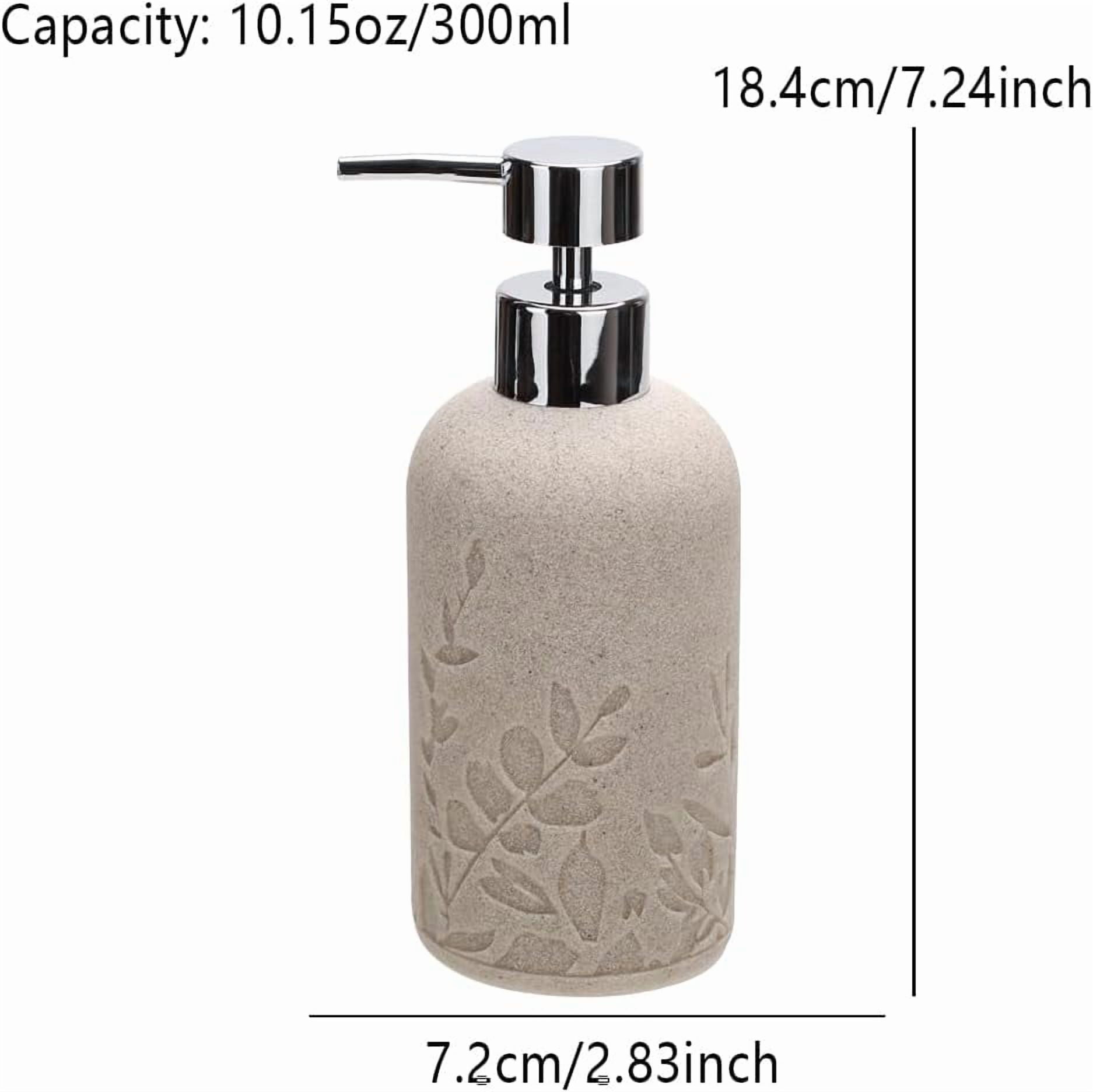 ASIASN-2pcs Hand Soap Dispenser Set, Sandstone Textured Resin Liquid ...