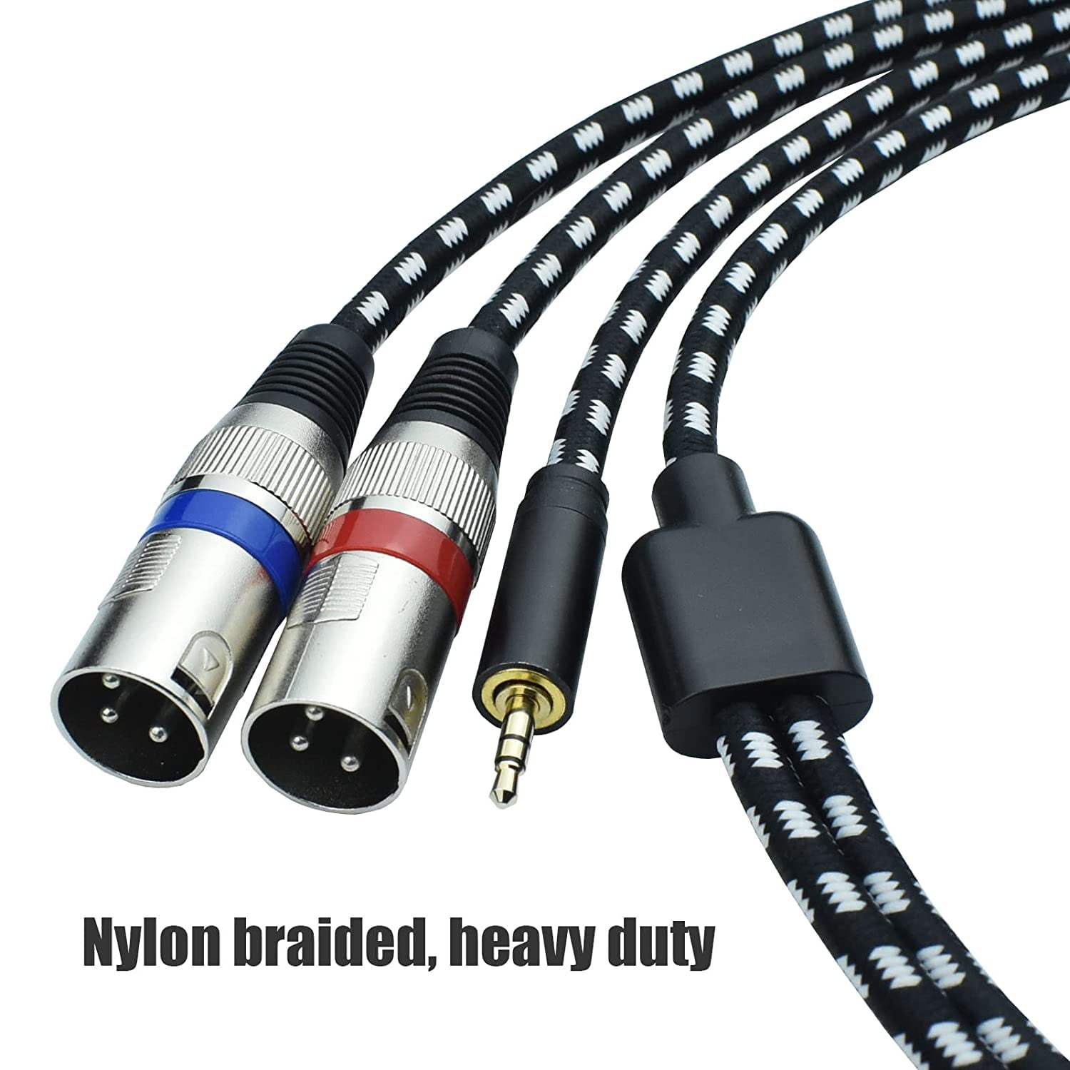 ASIASN-3.5 mm to Dual XLR Male Y Splitter Cable, 15 Feet Stereo 1/8 ...