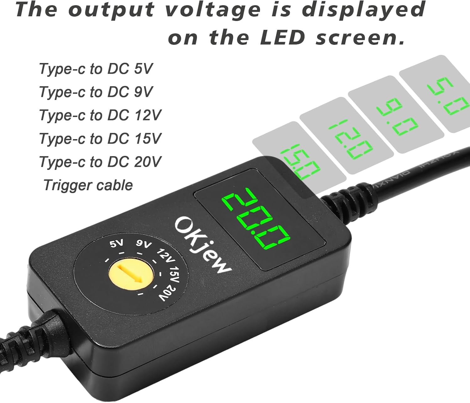 ASIASN-3.94FT USB C to DC PD Trigger Cable with 7 Connector Tips ...