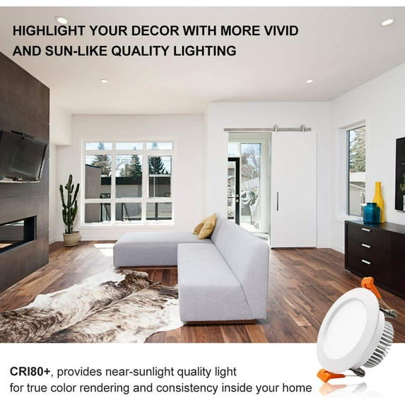 ASIASN-3 Inch LED Recessed Lighting, Dimmable Downlight 5W(40W Halogen ...