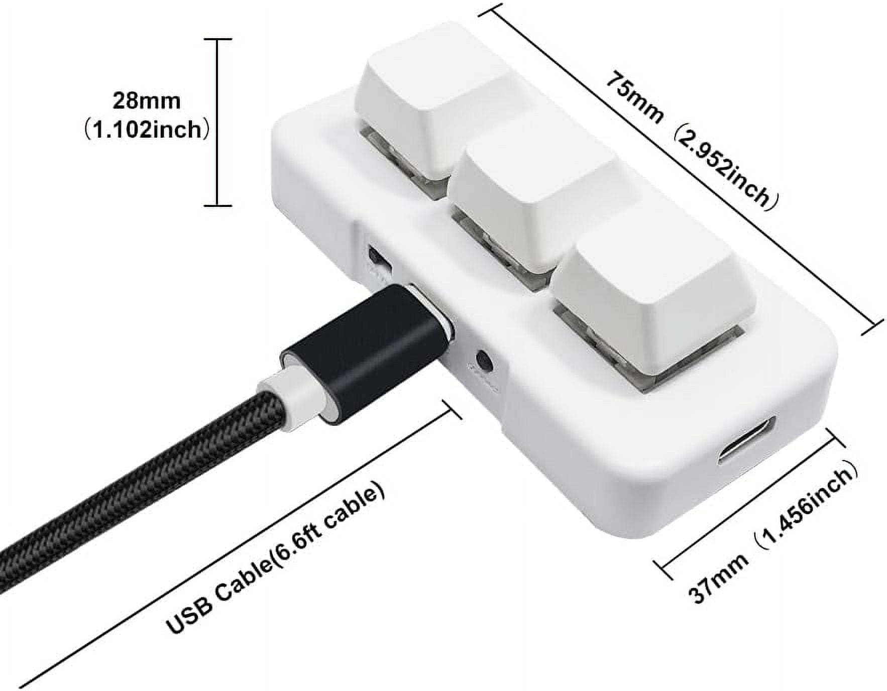 ASIASN-3-Key Mini Keypad 2.4G Wireless USB 2 in 1 Mechanical Gaming ...